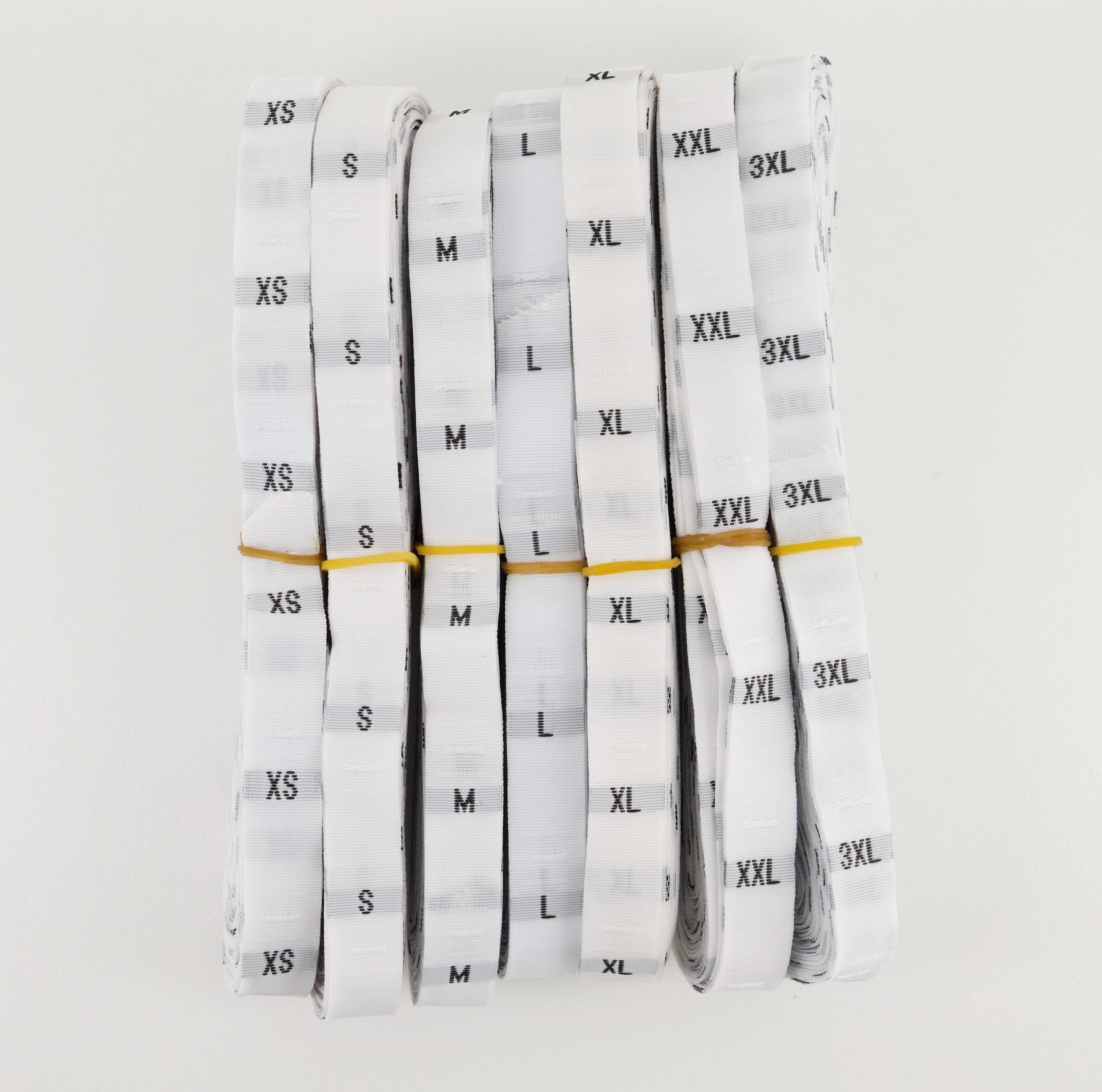 Woven Size Tags White (from size: XS to size: 3XL) – Trims n Things